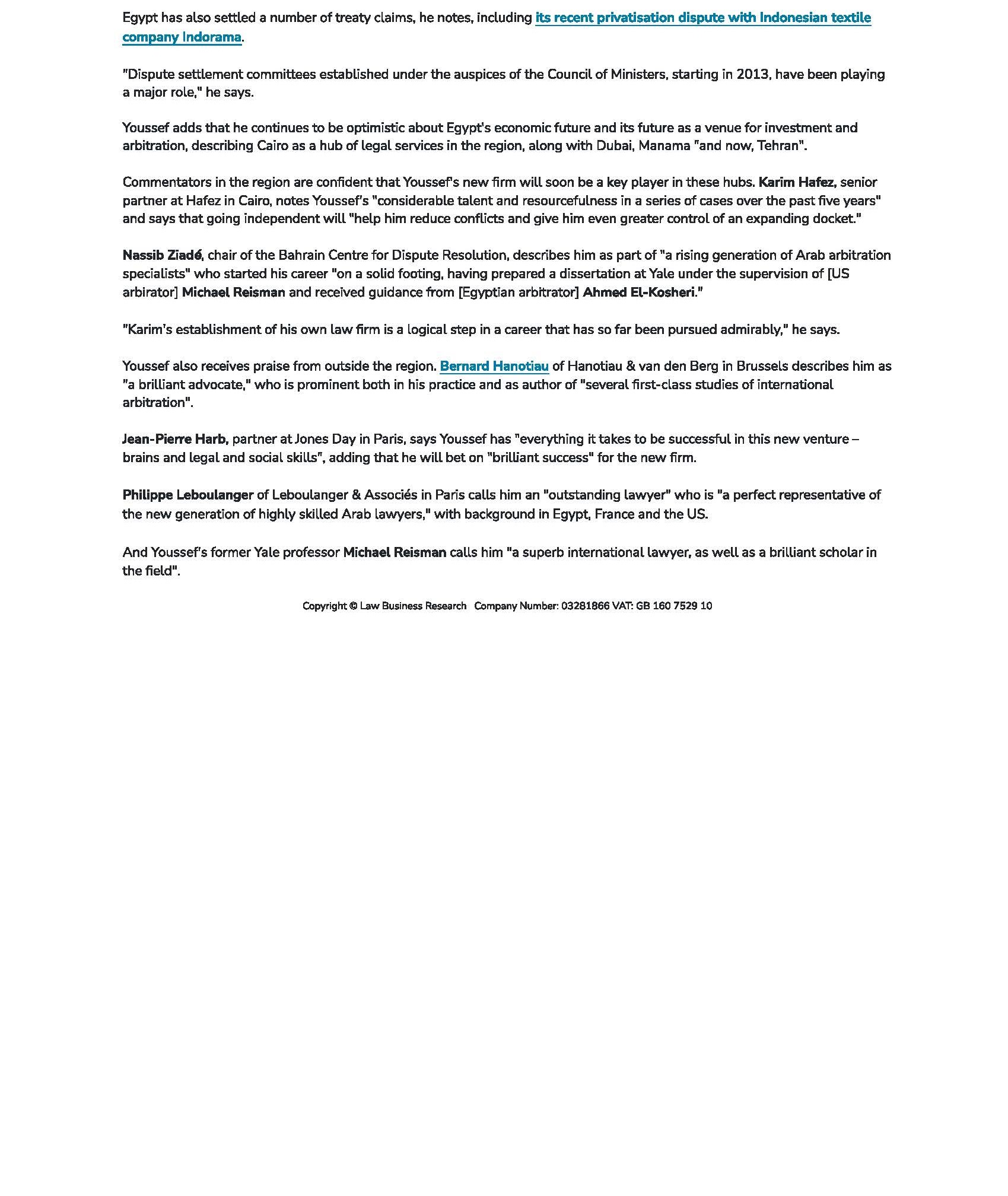 Youssef + Partners Launch Featured In Global Arbitration