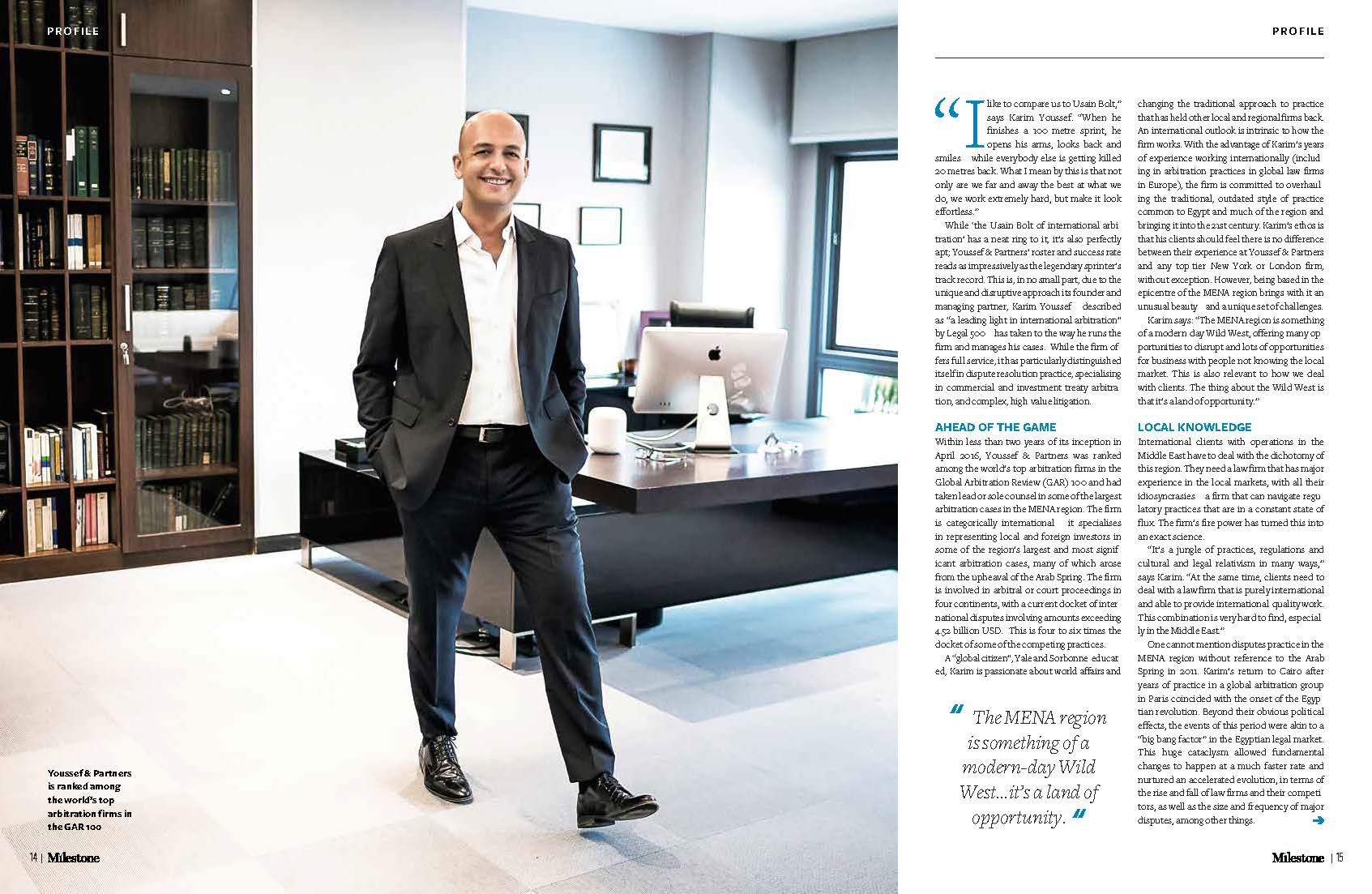 Karim A. Youssef's Influence: A Feature In Milestone Magazine